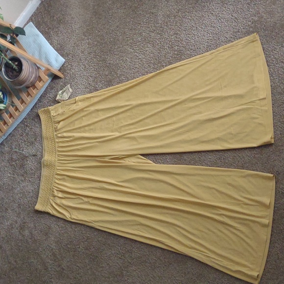 ONE WORLD | Pants & Jumpsuits | One World 2x Mustard Yellow Wide Leg ...